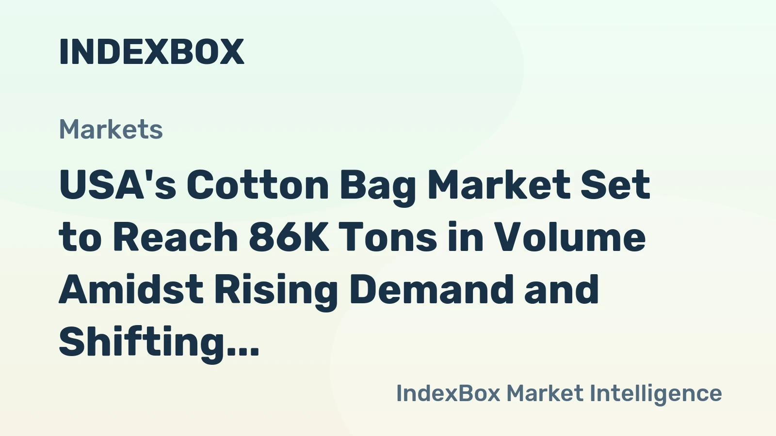 USA's Cotton Bag Market Set to Reach 86K Tons in Volume Amidst Rising Demand and Shifting Trade Dynamics