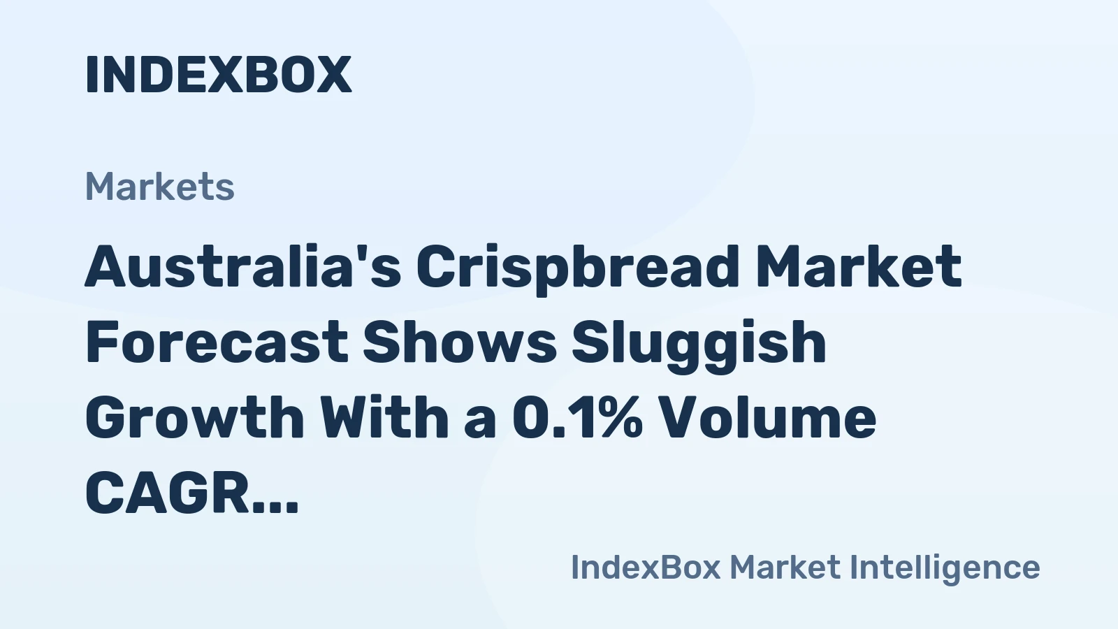 Australia's Crispbread Market Forecast Shows Sluggish Growth With a 0.1% Volume CAGR Through 2035