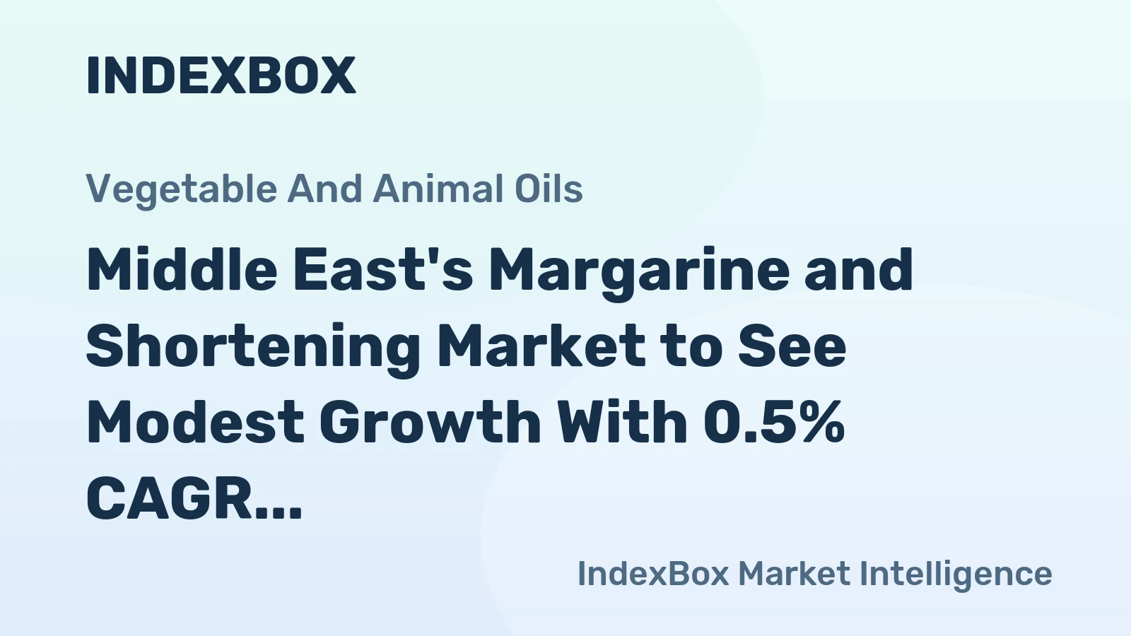 Middle East's Margarine and Shortening Market to See Modest Growth With 0.5% CAGR Through 2035