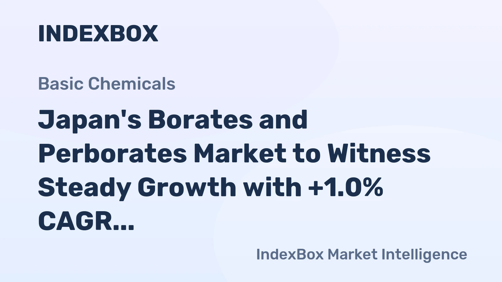 Japan's Borates and Perborates Market to Witness Steady Growth with +1.0% CAGR Outlook