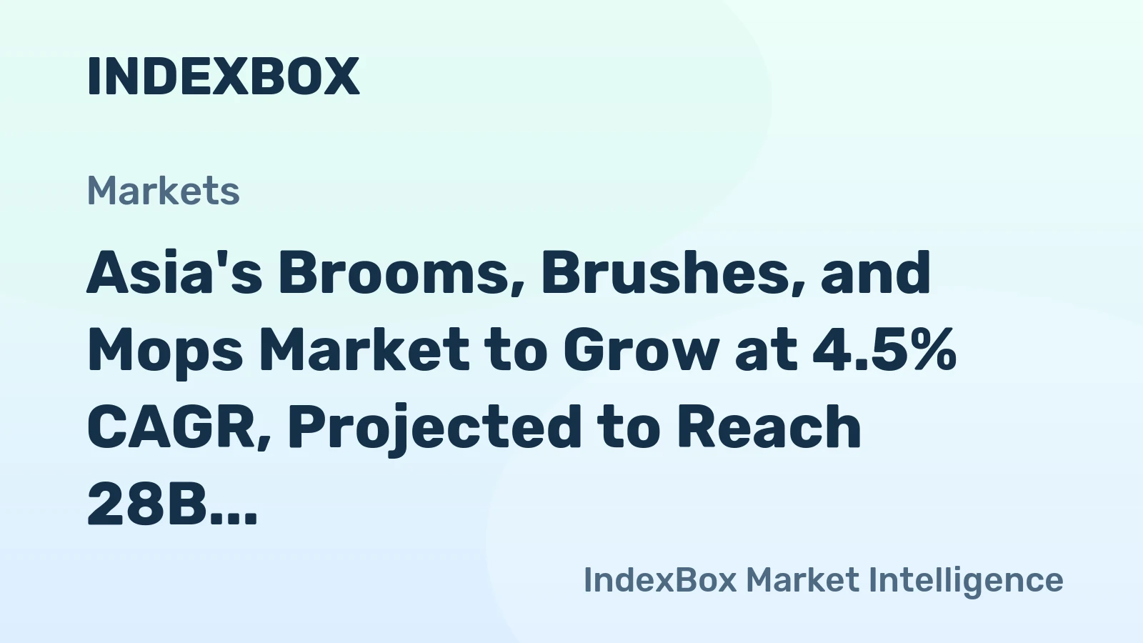Asia's Brooms, Brushes, and Mops Market to Grow at 4.5% CAGR, Projected to Reach 28B Units by 2035