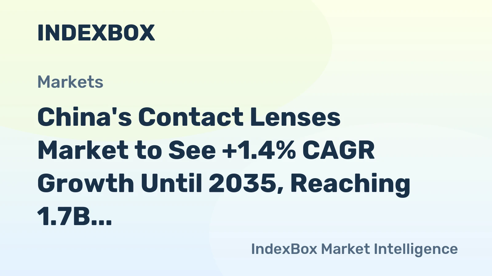 China's Contact Lenses Market to See +1.4% CAGR Growth Until 2035, Reaching 1.7B Units