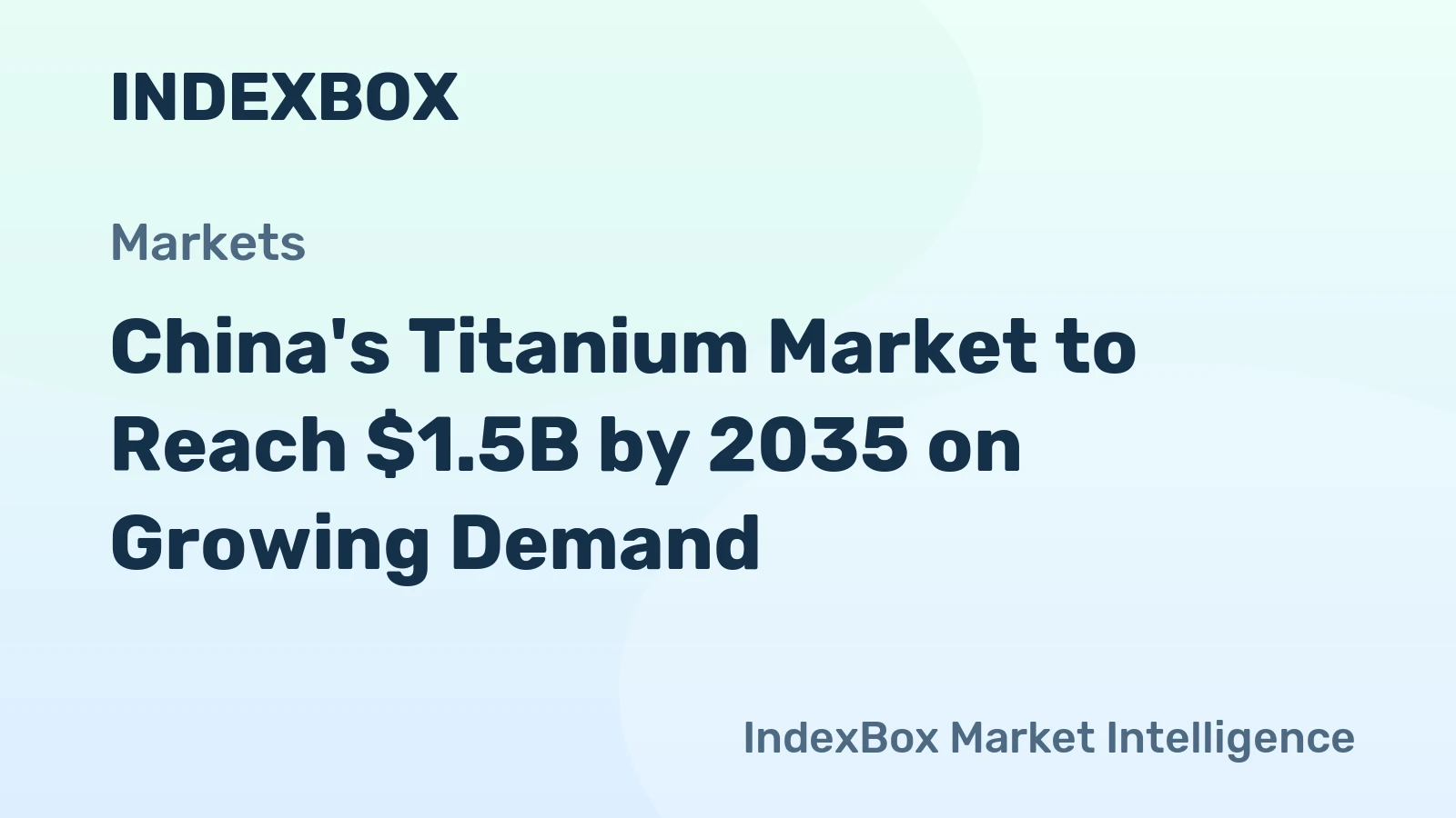China's Titanium Market to Reach $1.5B by 2035 on Growing Demand