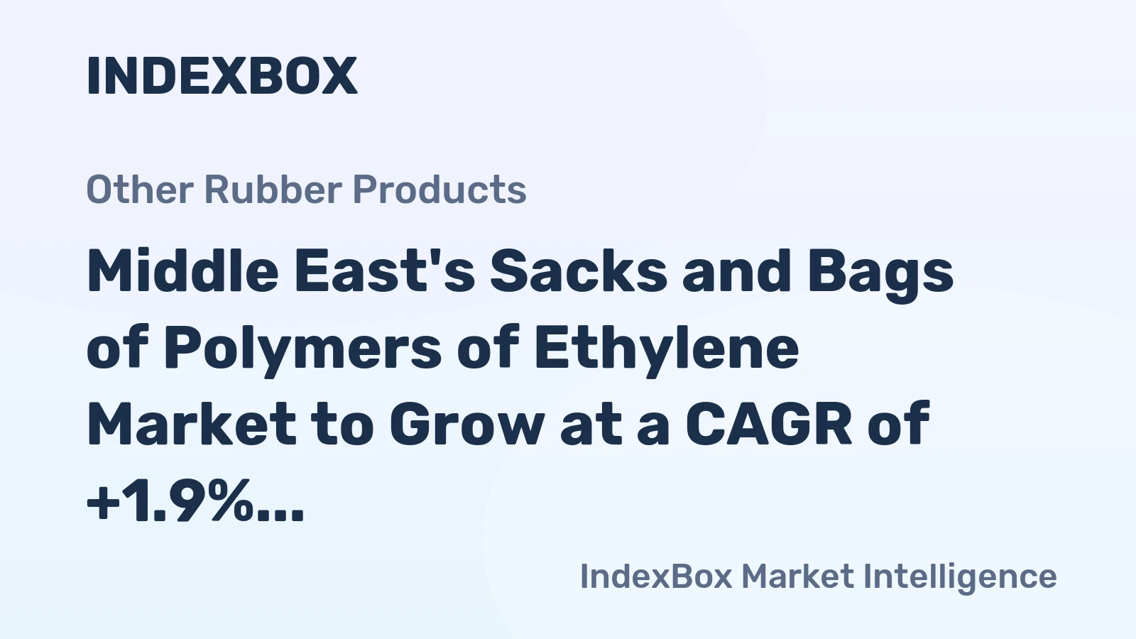 Middle East's Sacks and Bags of Polymers of Ethylene Market to Grow at a CAGR of +1.9% from 2024 to 2035