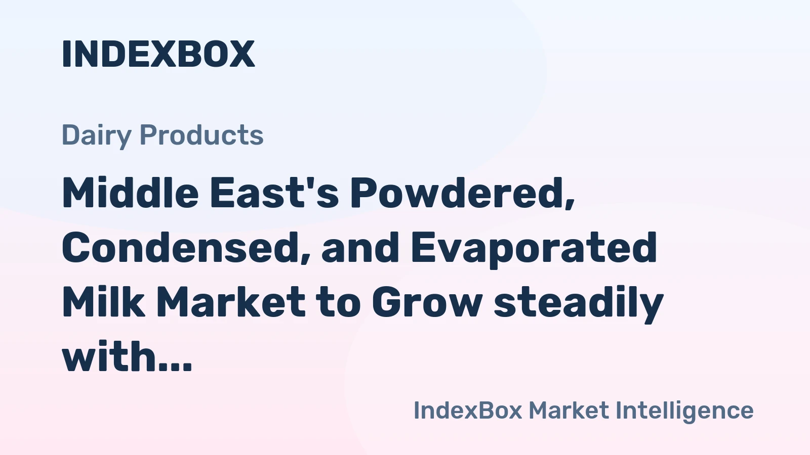 Middle East's Powdered, Condensed, and Evaporated Milk Market to Grow steadily with a CAGR of +1.7% through 2035