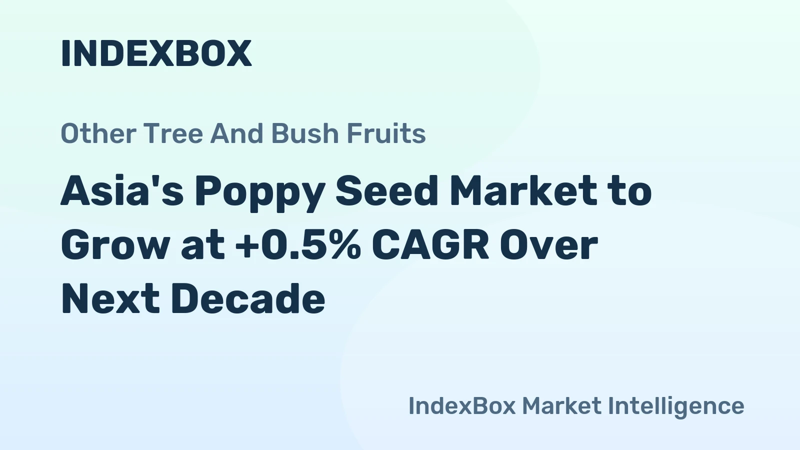 Asia's Poppy Seed Market to Grow at +0.5% CAGR Over Next Decade