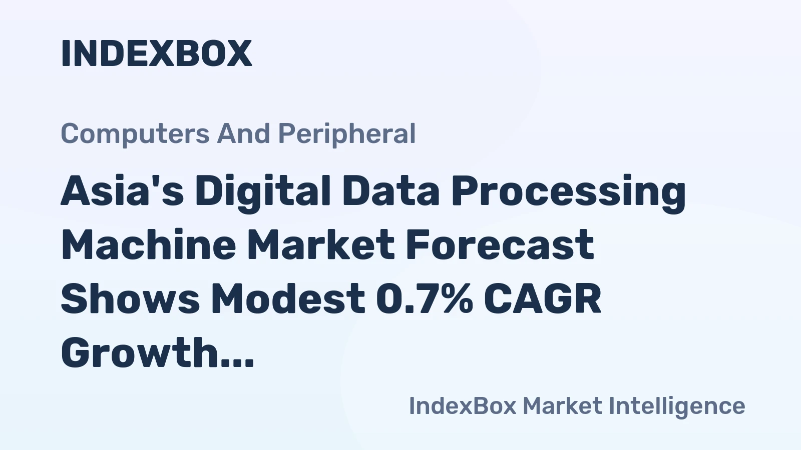 Asia's Digital Data Processing Machine Market Forecast Shows Modest 0.7% CAGR Growth Through 2035