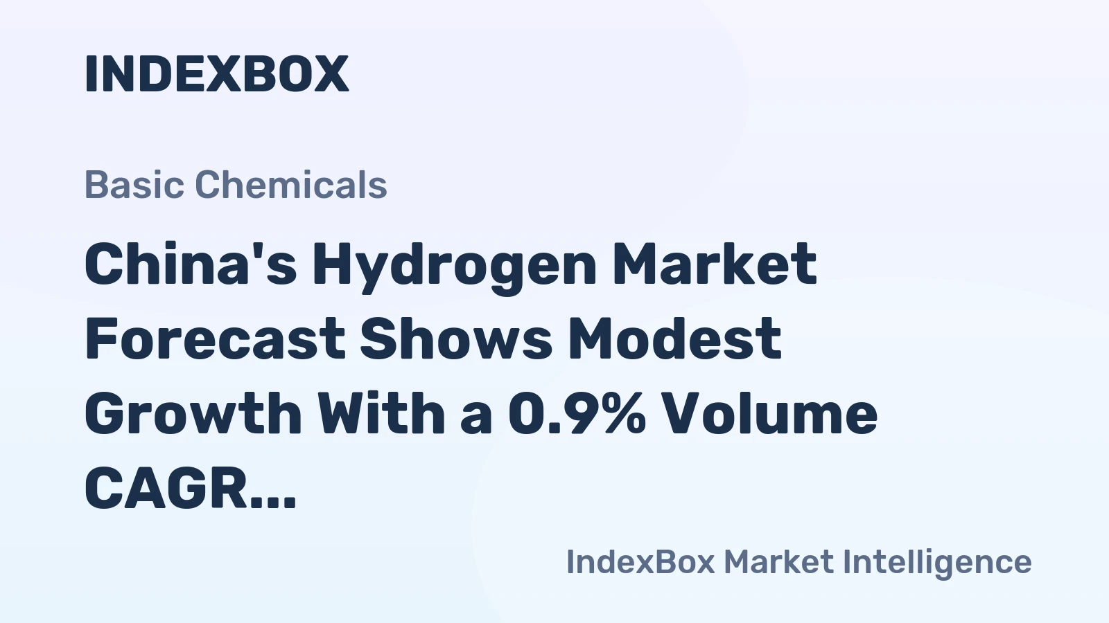 China's Hydrogen Market Forecast Shows Modest Growth With a 0.9% Volume CAGR Through 2035