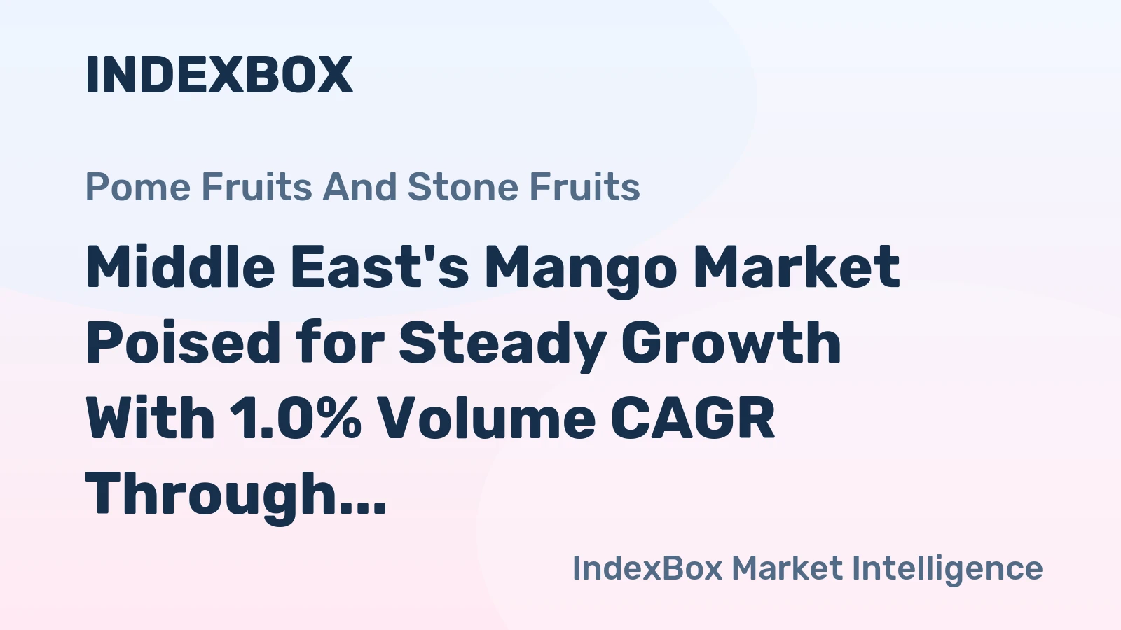 Middle East's Mango Market Poised for Steady Growth With 1.0% Volume CAGR Through 2035