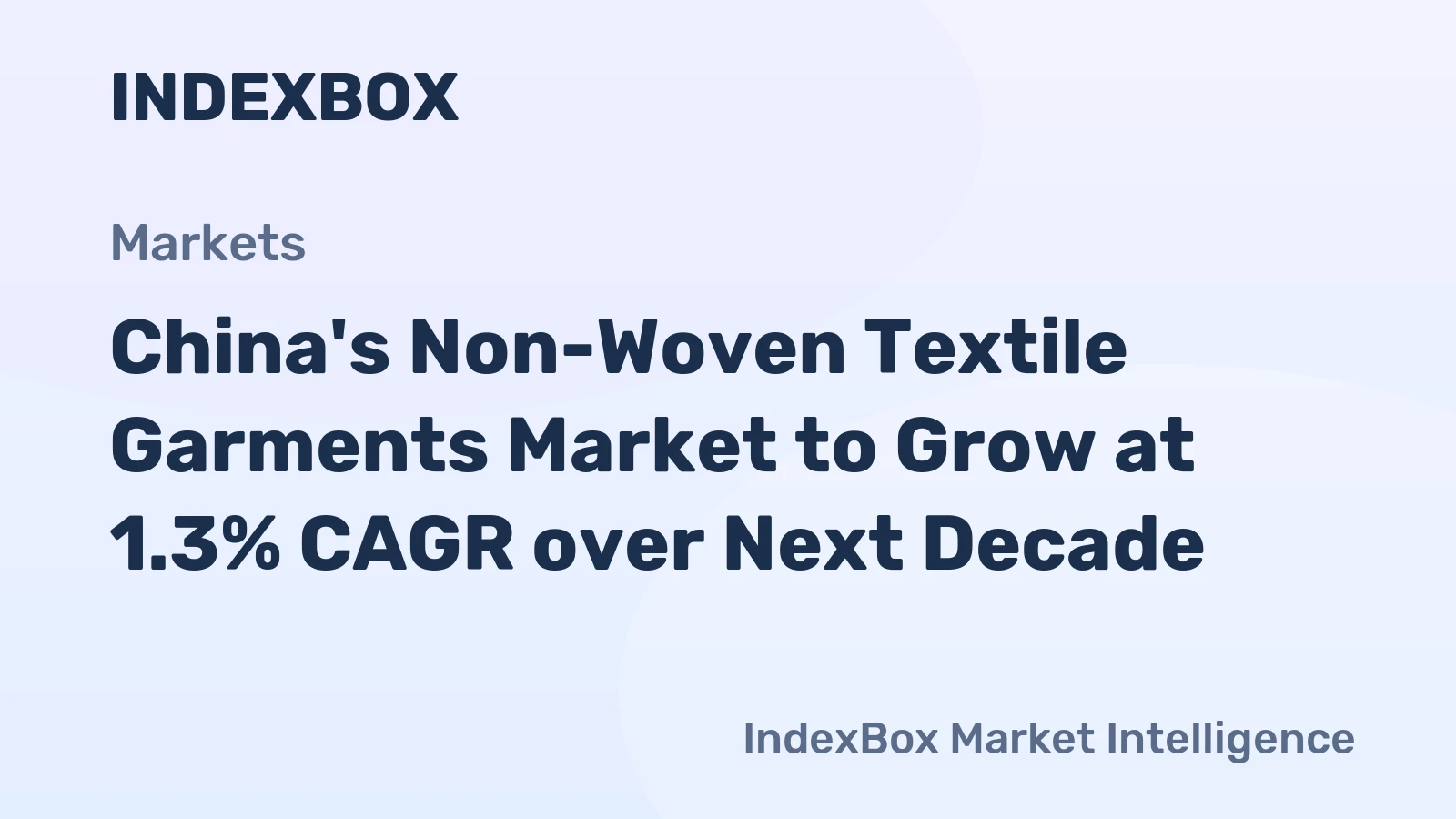 China's Non-Woven Textile Garments Market to Grow at 1.3% CAGR over Next Decade