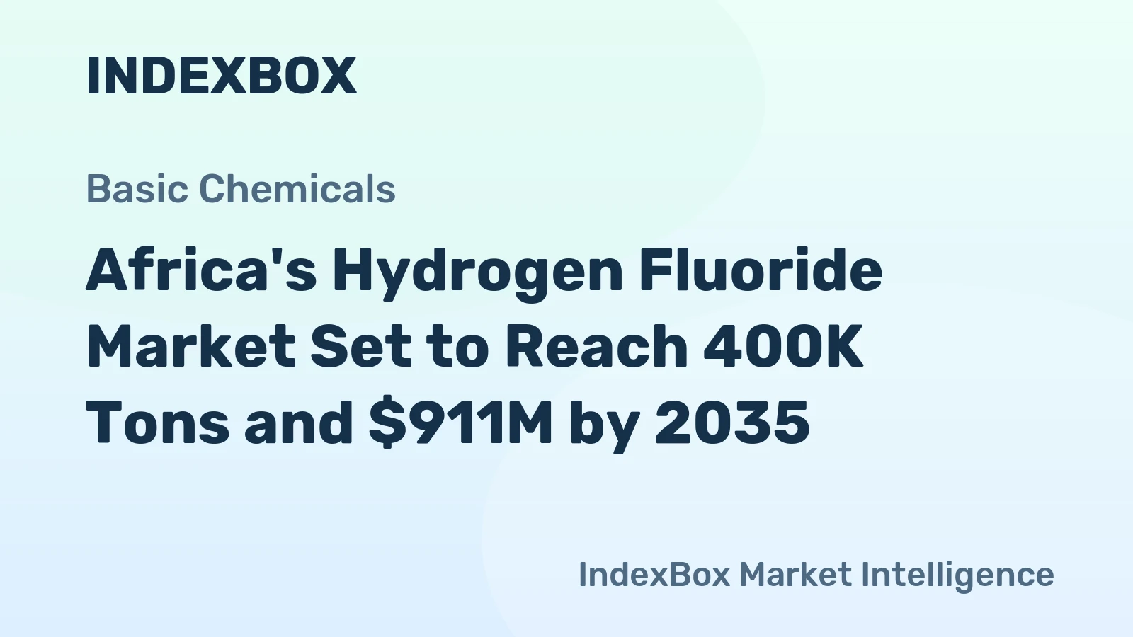 Africa's Hydrogen Fluoride Market Set to Reach 400K Tons and $911M by 2035