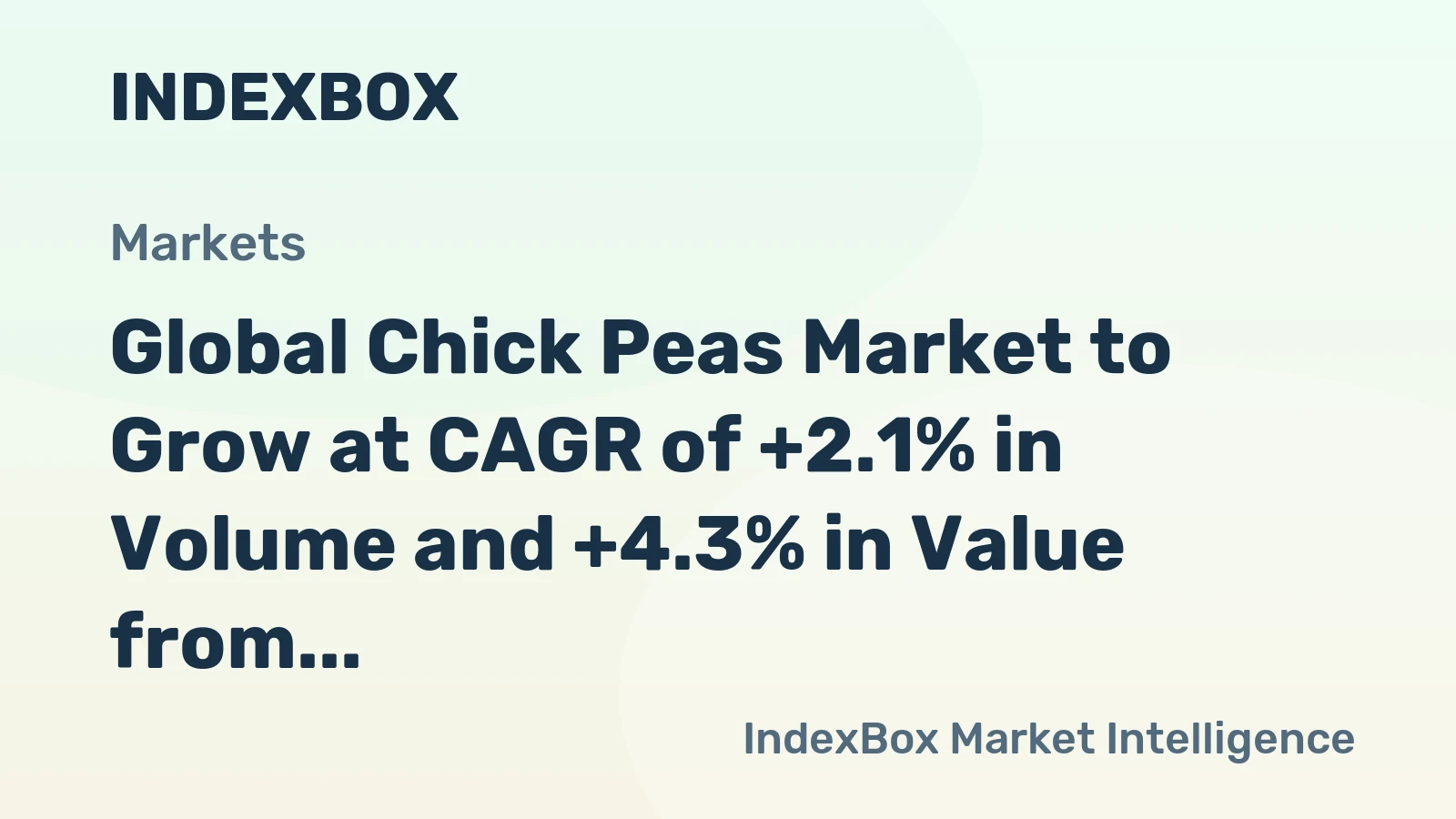 Global Chick Peas Market to Grow at CAGR of +2.1% in Volume and +4.3% in Value from 2024 to 2035