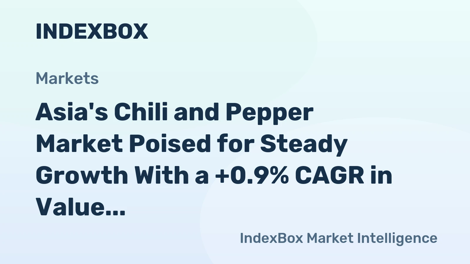 Asia's Chili and Pepper Market Poised for Steady Growth With a +0.9% CAGR in Value Through 2035