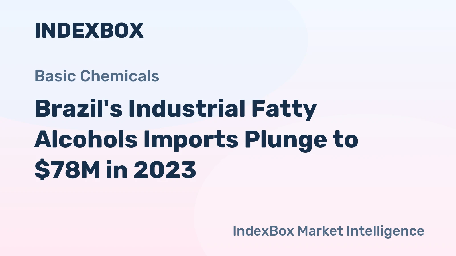 Brazil's Industrial Fatty Alcohols Imports Plunge to $78M in 2023