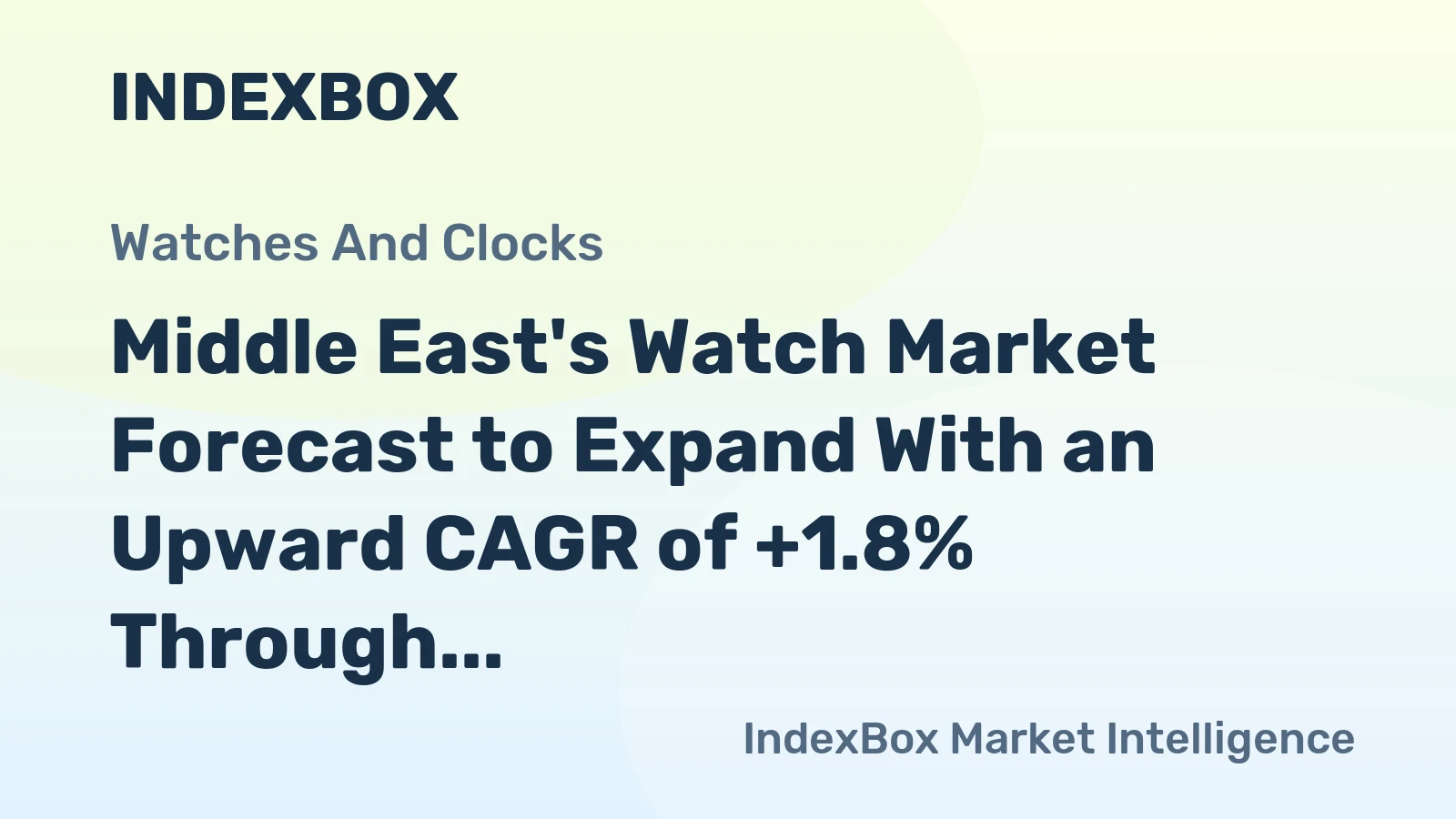 Middle East's Watch Market Forecast to Expand With an Upward CAGR of +1.8% Through 2035