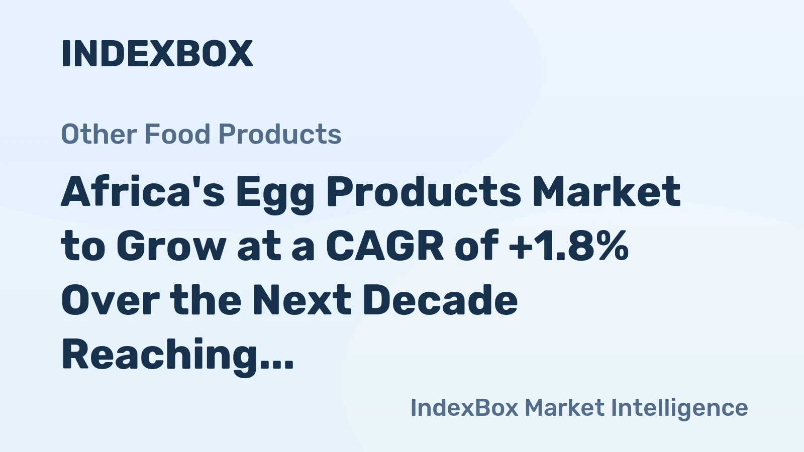 Africa's Egg Products Market to Grow at a CAGR of +1.8% Over the Next Decade Reaching $7.1B by 2035