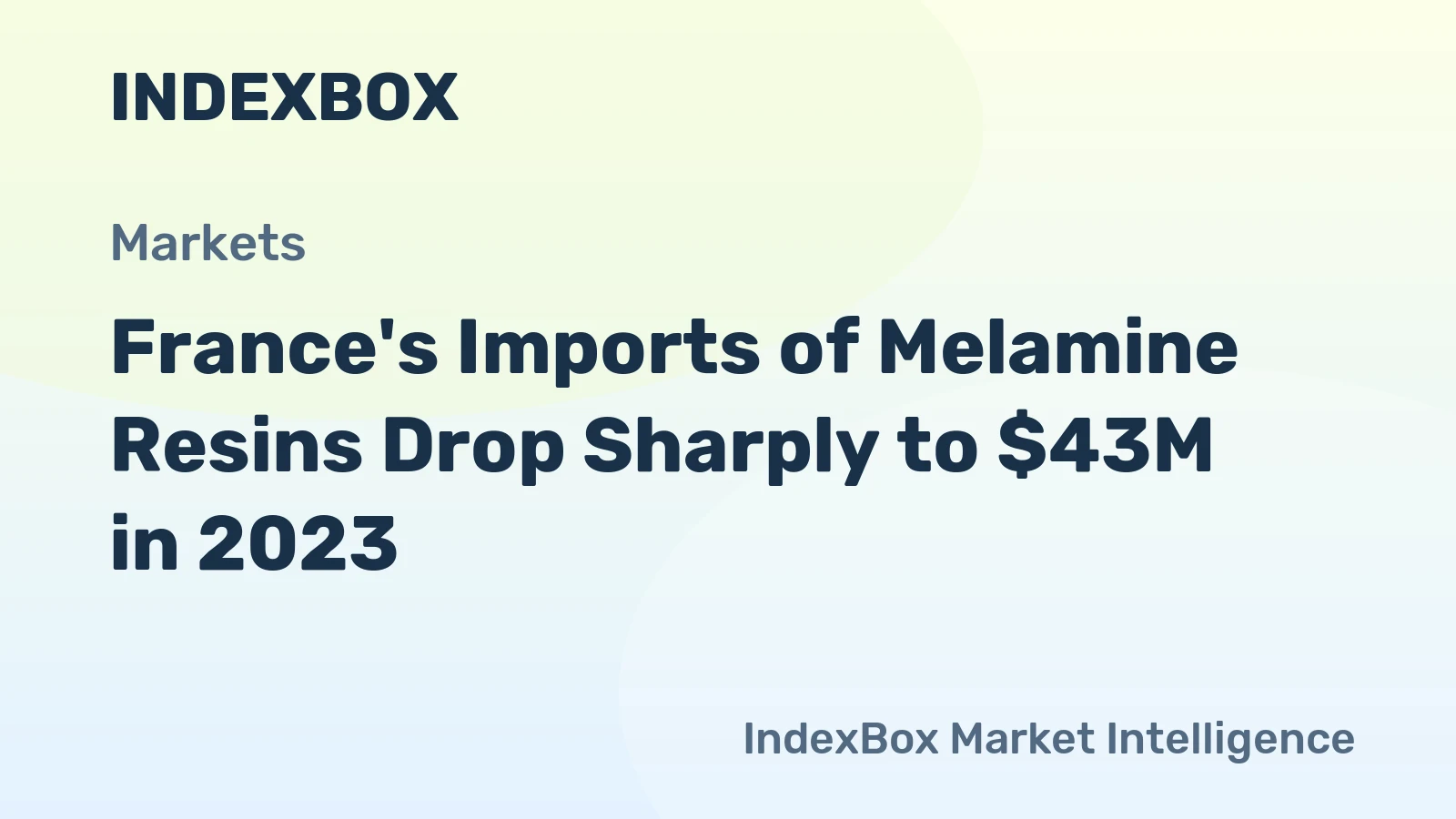 France's Imports of Melamine Resins Drop Sharply to $43M in 2023