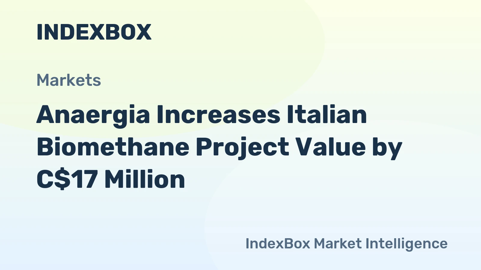 Anaergia Increases Italian Biomethane Project Value by C$17 Million