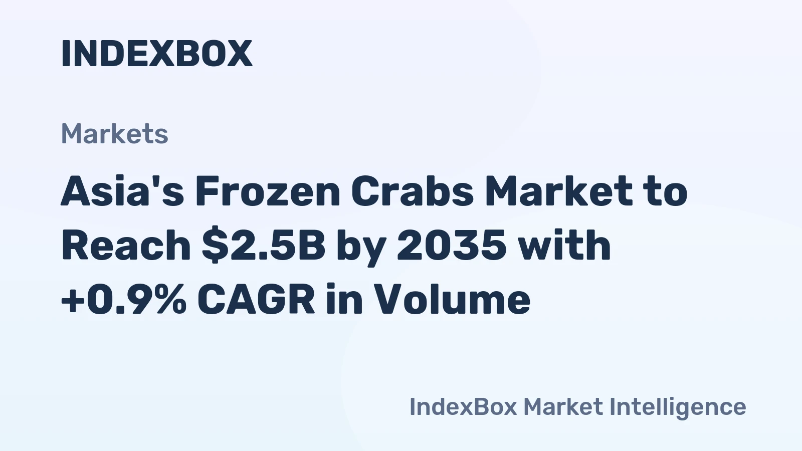 Asia's Frozen Crabs Market to Reach $2.5B by 2035 with +0.9% CAGR in Volume