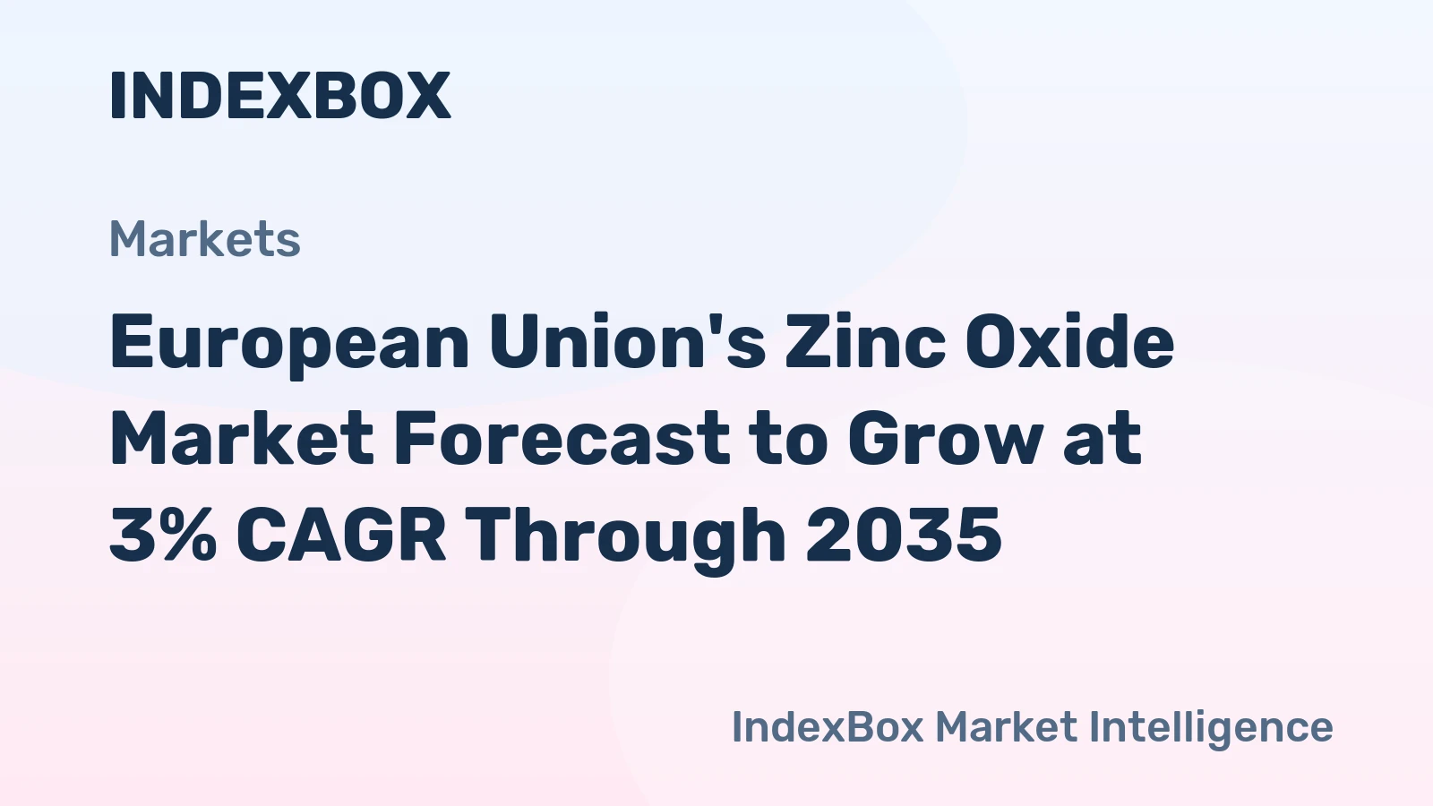 European Union's Zinc Oxide Market Forecast to Grow at 3% CAGR Through 2035