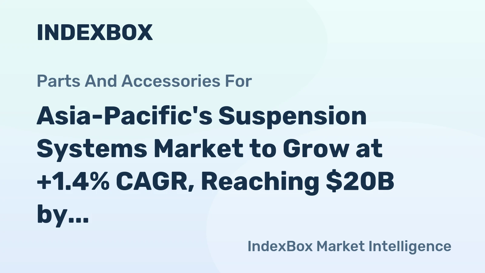 Asia-Pacific's Suspension Systems Market to Grow at +1.4% CAGR, Reaching $20B by 2035