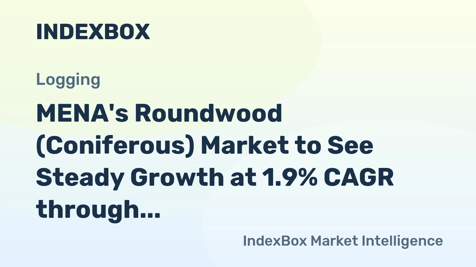MENA's Roundwood (Coniferous) Market to See Steady Growth at 1.9% CAGR through 2035