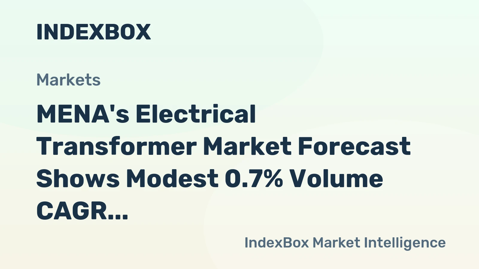 MENA's Electrical Transformer Market Forecast Shows Modest 0.7% Volume CAGR Through 2035