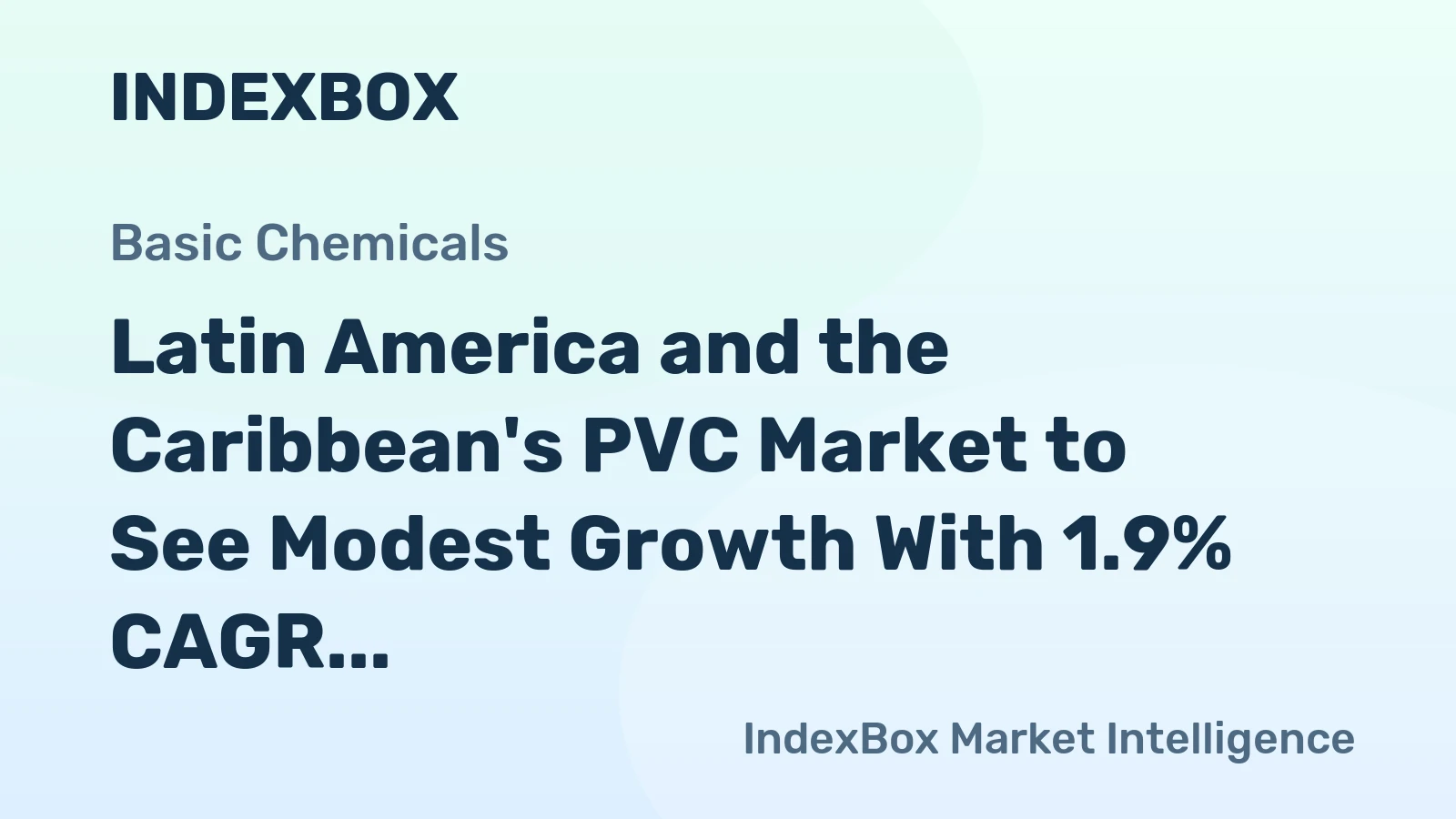 Latin America and the Caribbean's PVC Market to See Modest Growth With 1.9% CAGR in Value
