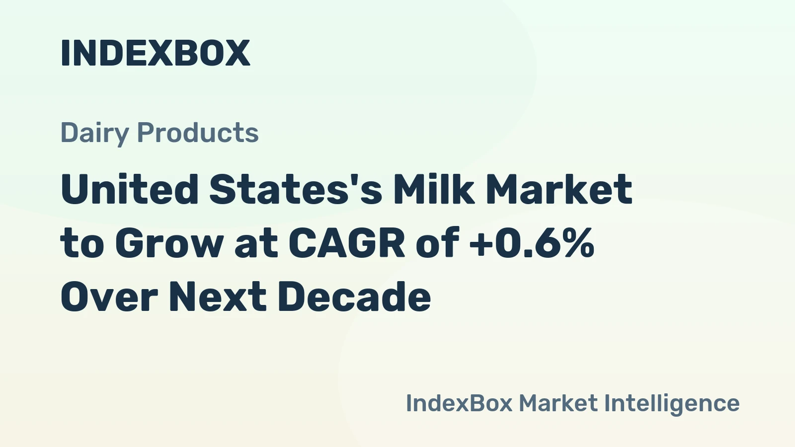 United States's Milk Market to Grow at CAGR of +0.6% Over Next Decade