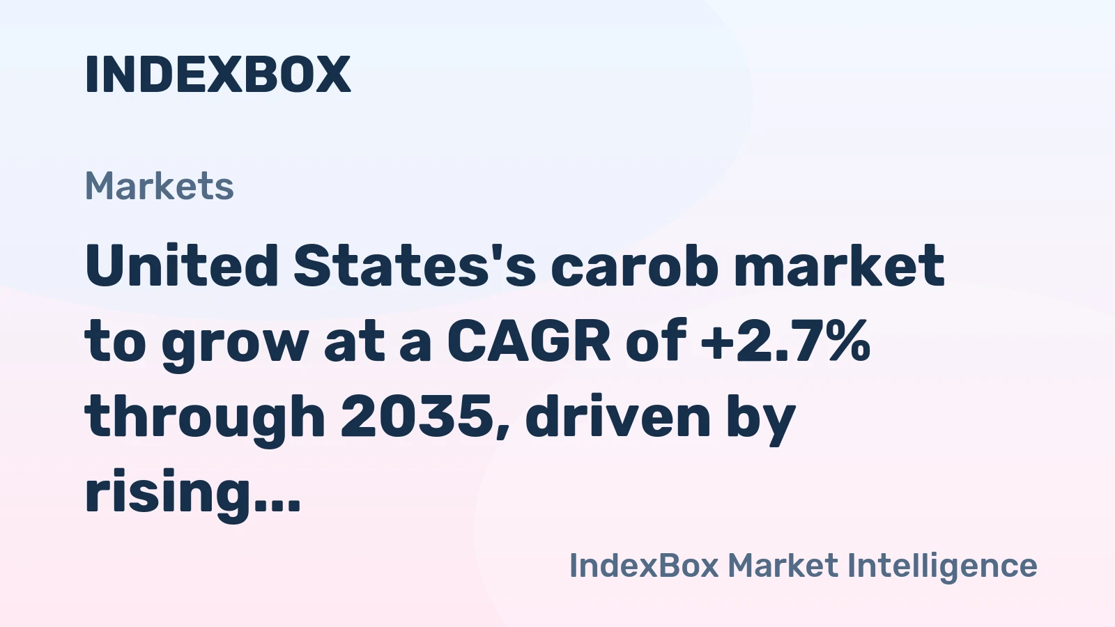 United States's carob market to grow at a CAGR of +2.7% through 2035, driven by rising demand, reaching 1.5K tons.