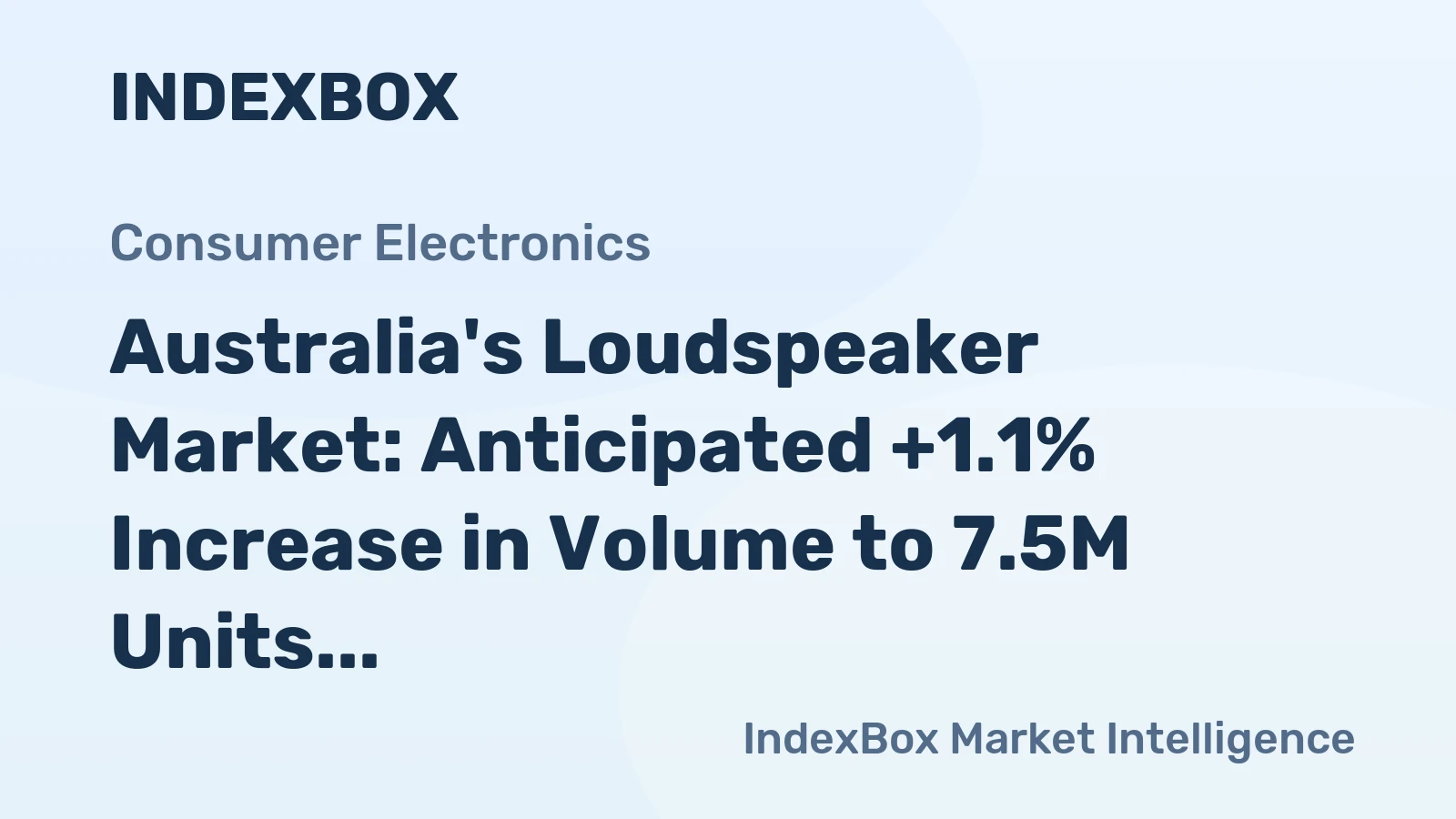 Australia's Loudspeaker Market: Anticipated +1.1% Increase in Volume to 7.5M Units and +3.8% Growth in Value to $57M by 2035