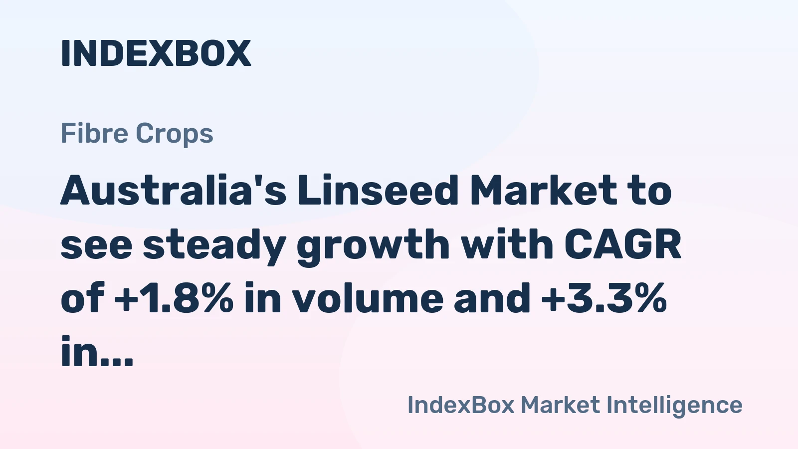Australia's Linseed Market to see steady growth with CAGR of +1.8% in volume and +3.3% in value by 2035