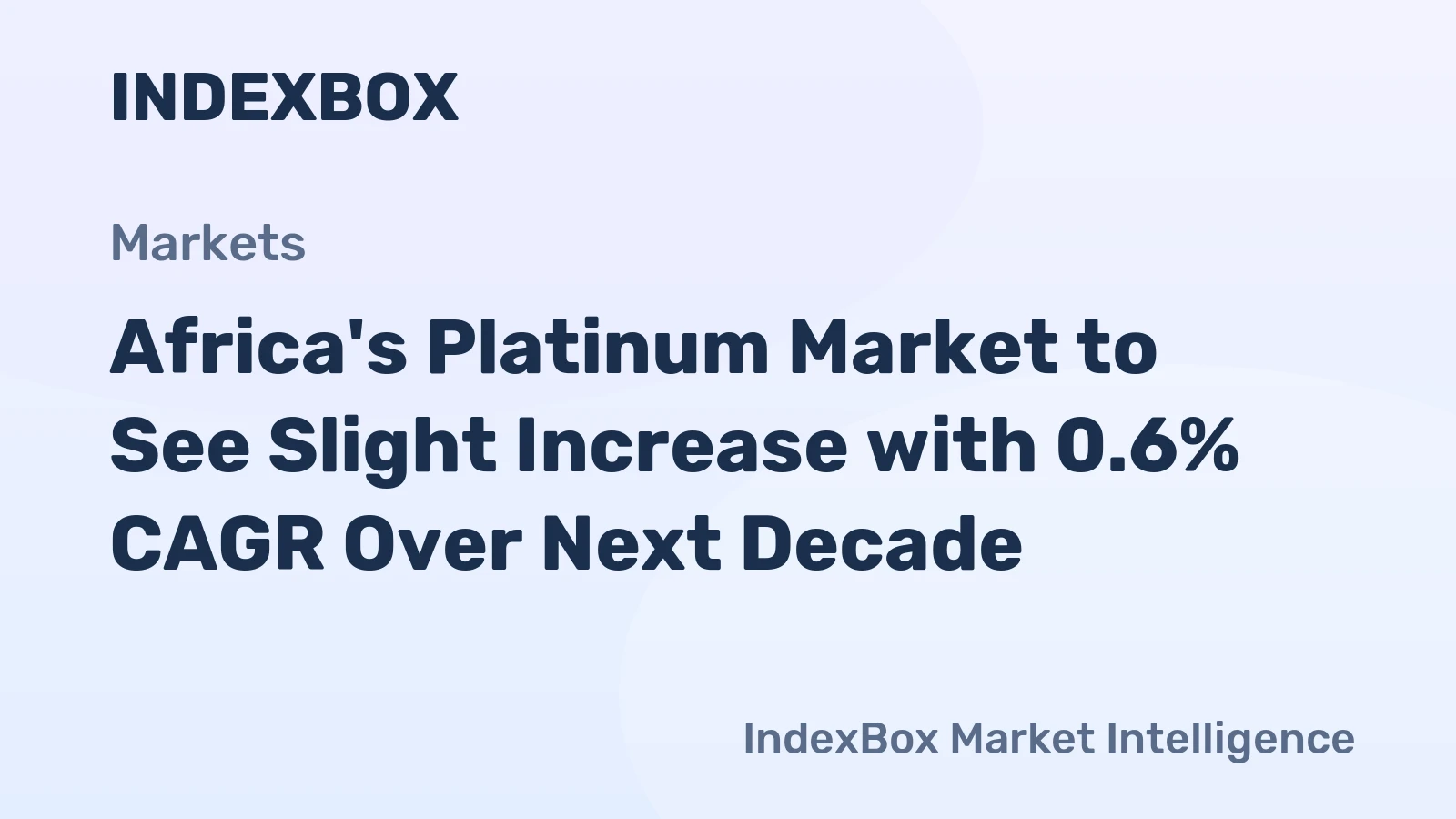 Africa's Platinum Market to See Slight Increase with 0.6% CAGR Over Next Decade