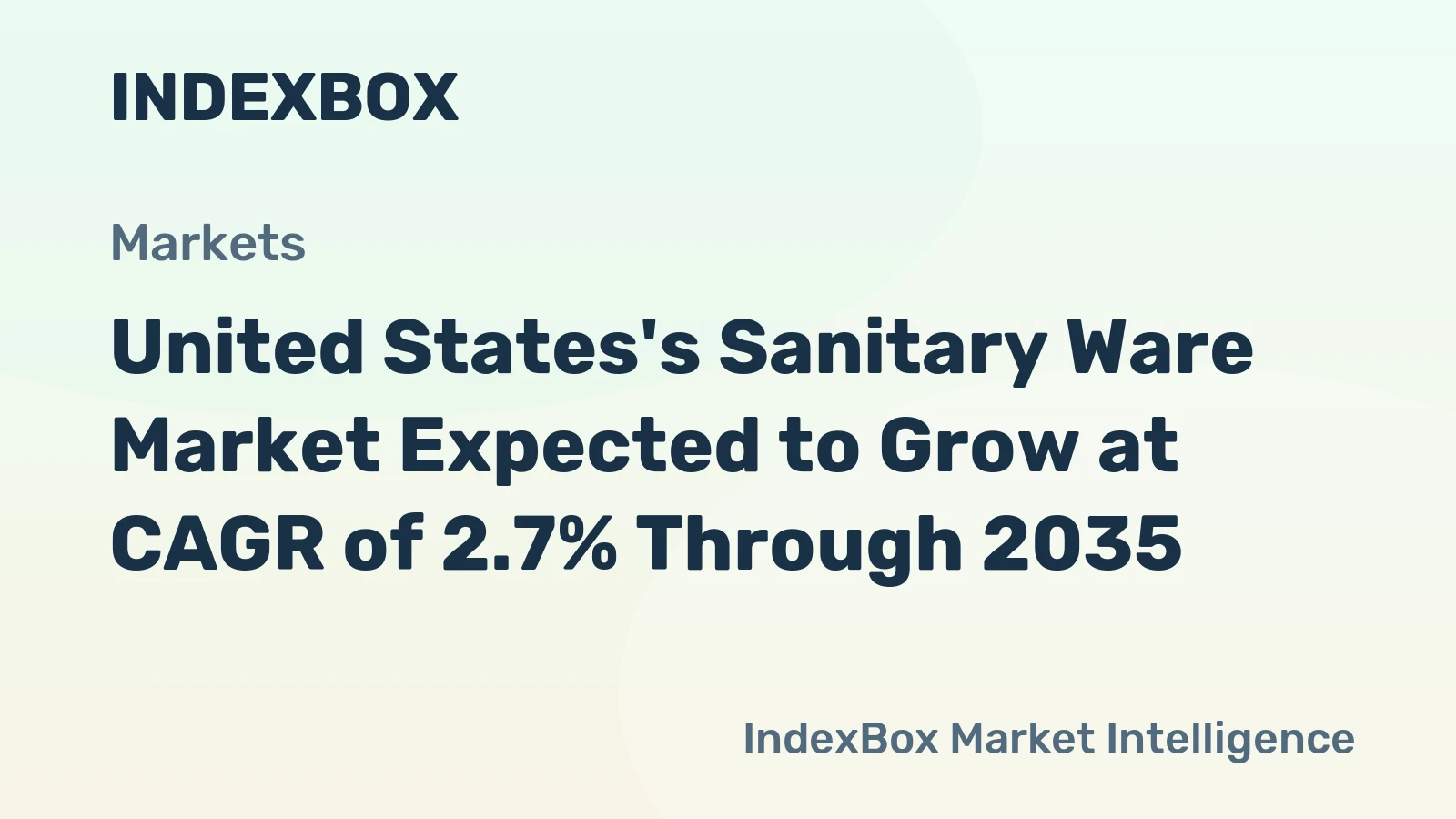 United States's Sanitary Ware Market Expected to Grow at CAGR of 2.7% Through 2035