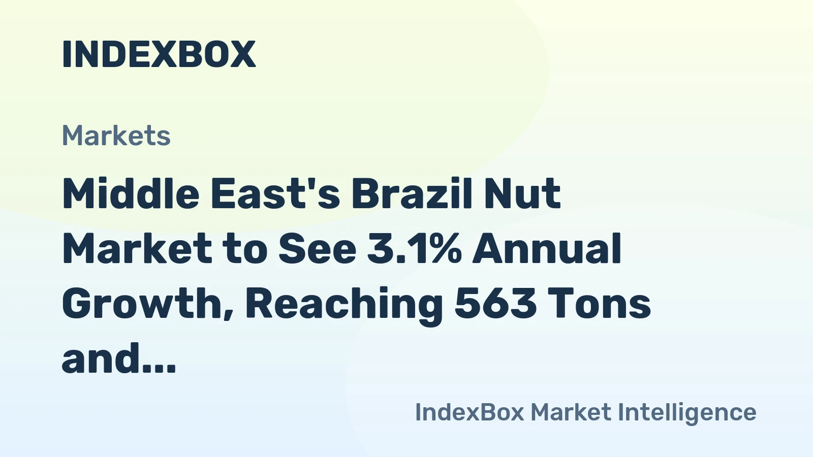 Middle East's Brazil Nut Market to See 3.1% Annual Growth, Reaching 563 Tons and $2.3M by 2035