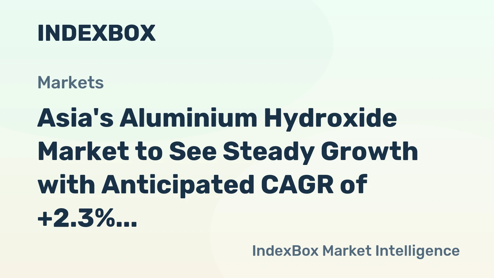 Asia's Aluminium Hydroxide Market to See Steady Growth with Anticipated CAGR of +2.3% by 2035