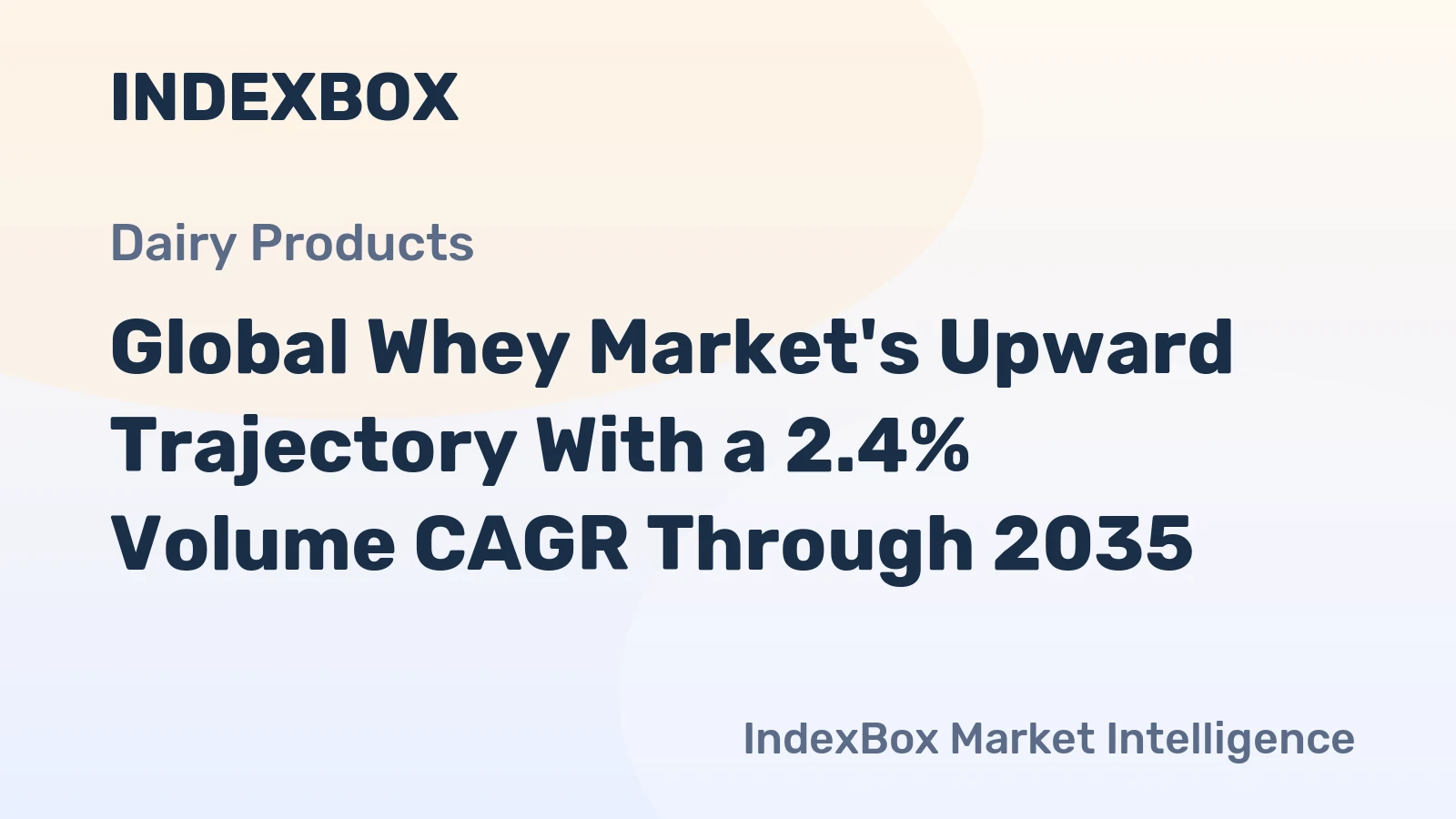Global Whey Market's Upward Trajectory With a 2.4% Volume CAGR Through 2035