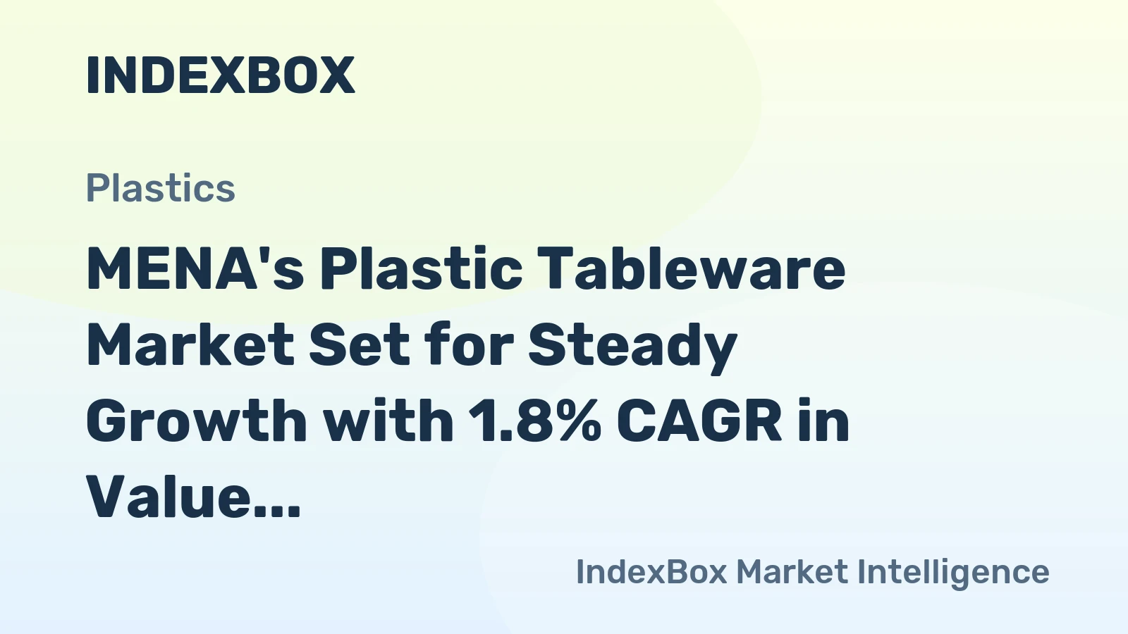 MENA's Plastic Tableware Market Set for Steady Growth with 1.8% CAGR in Value