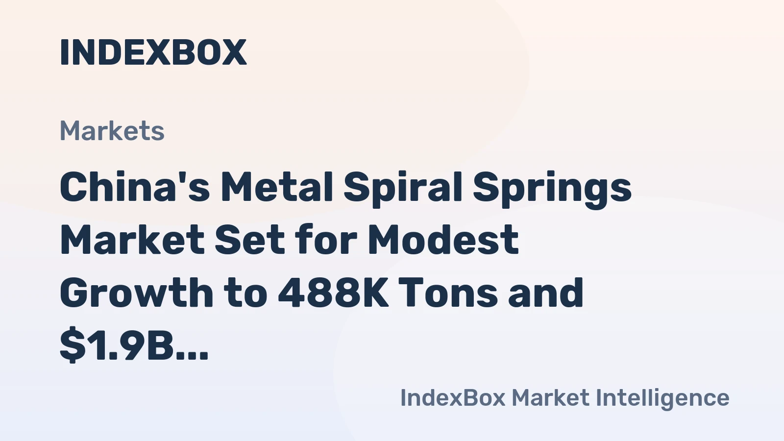 China's Metal Spiral Springs Market Set for Modest Growth to 488K Tons and $1.9B by 2035