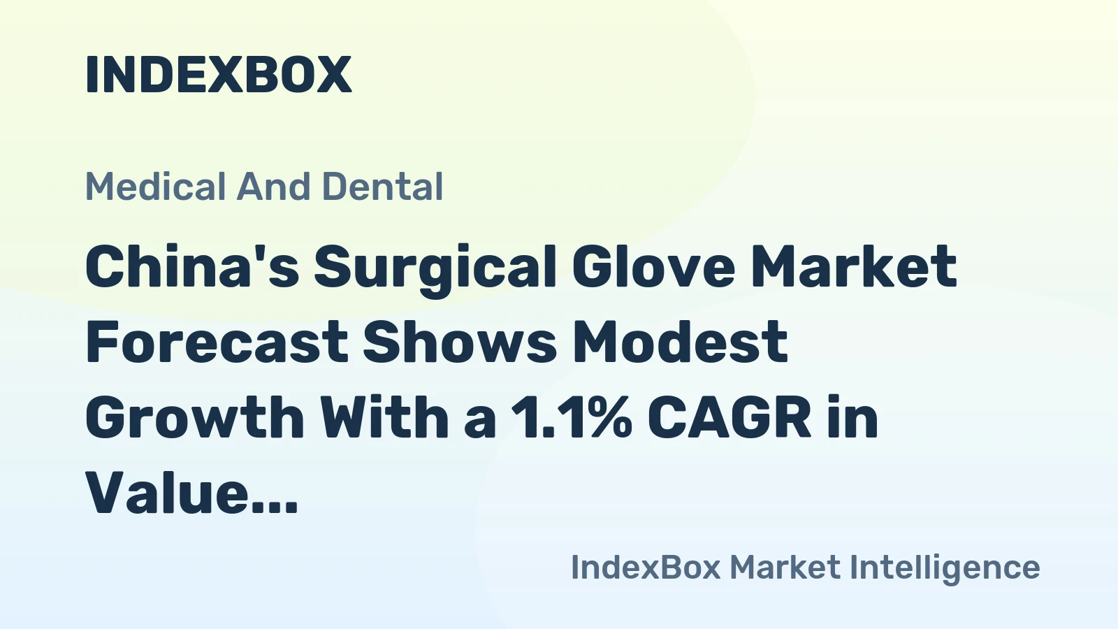 China's Surgical Glove Market Forecast Shows Modest Growth With a 1.1% CAGR in Value