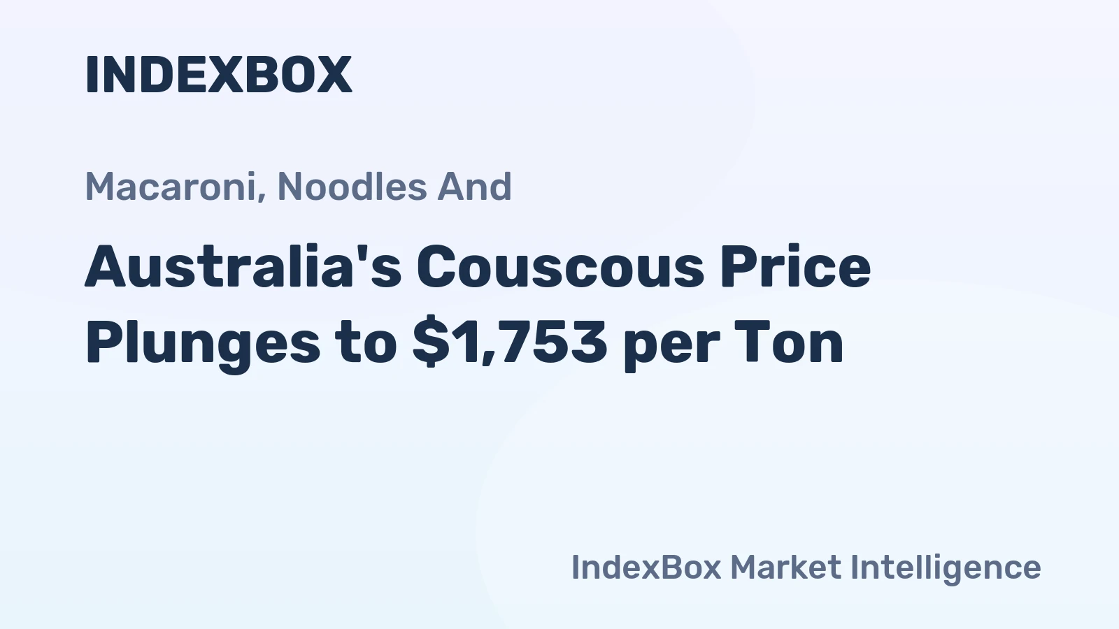 Australia's Couscous Price Plunges to $1,753 per Ton