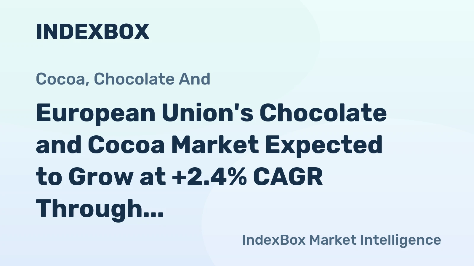 European Union's Chocolate and Cocoa Market Expected to Grow at +2.4% CAGR Through 2035