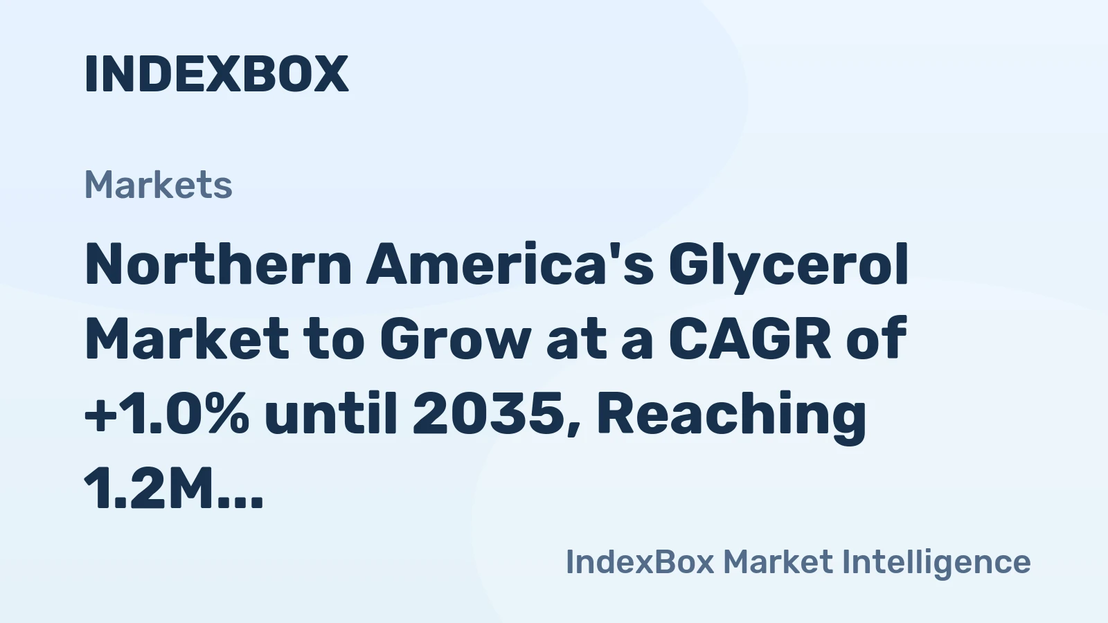 Northern America's Glycerol Market to Grow at a CAGR of +1.0% until 2035, Reaching 1.2M Tons