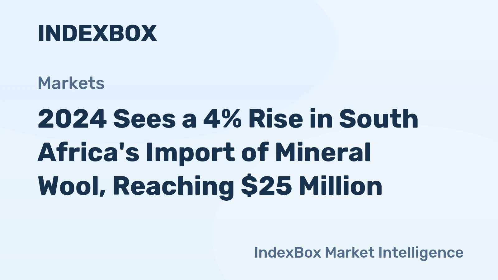 2024 Sees a 4% Rise in South Africa's Import of Mineral Wool, Reaching $25 Million