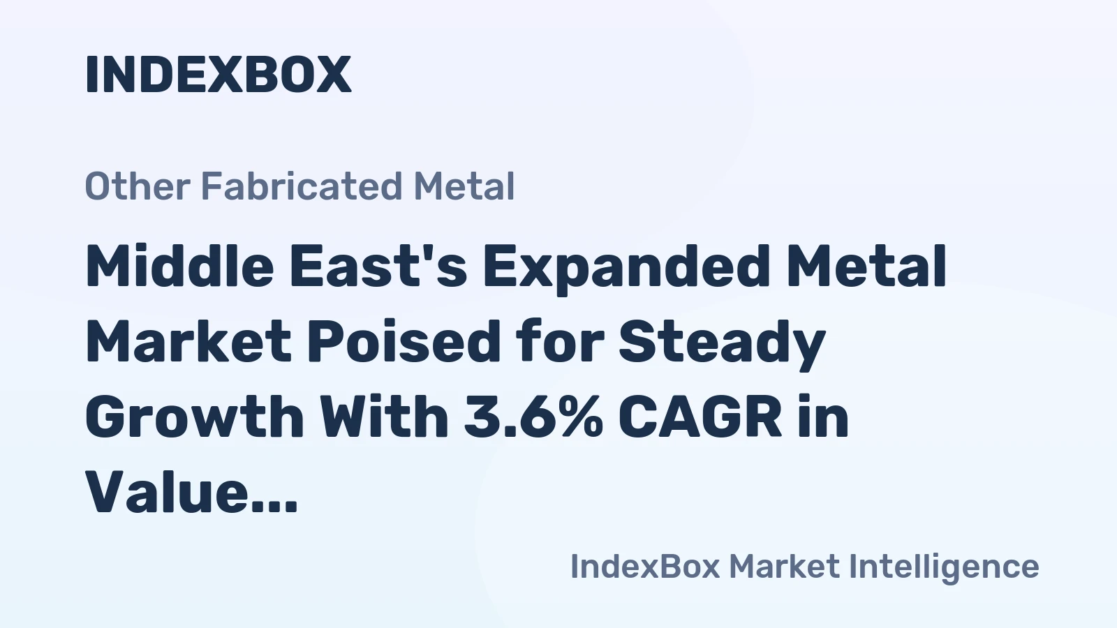 Middle East's Expanded Metal Market Poised for Steady Growth With 3.6% CAGR in Value