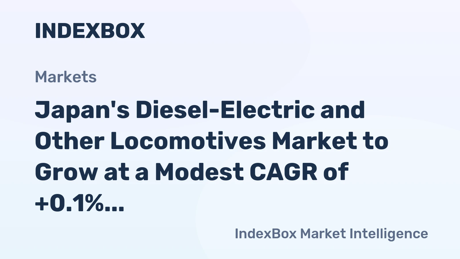Japan's Diesel-Electric and Other Locomotives Market to Grow at a Modest CAGR of +0.1% until 2035