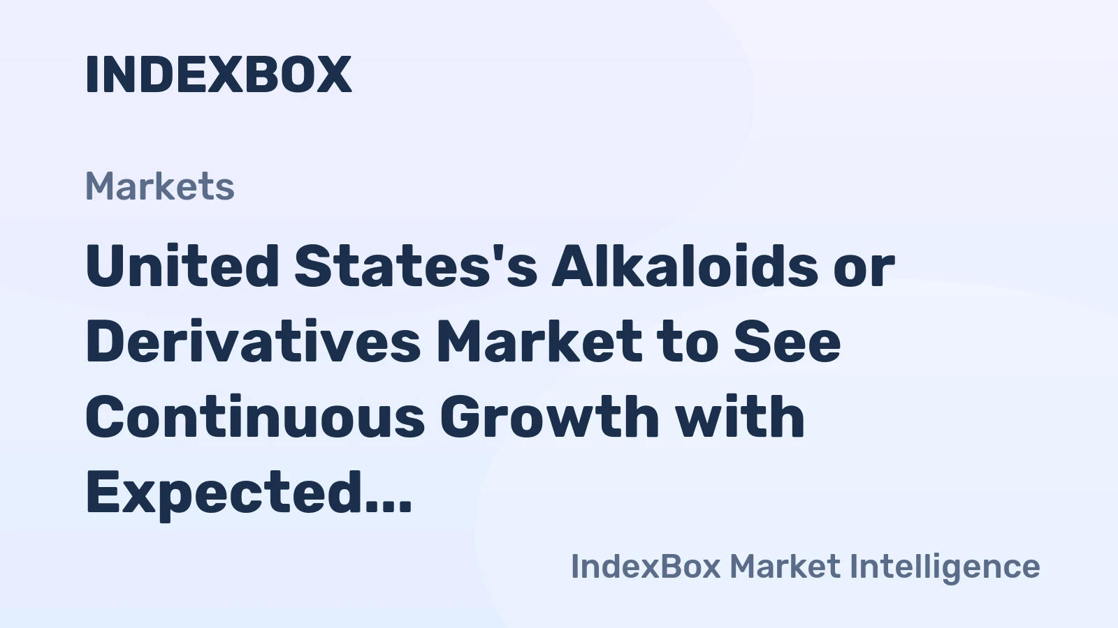 United States's Alkaloids or Derivatives Market to See Continuous Growth with Expected CAGR of +2.7%