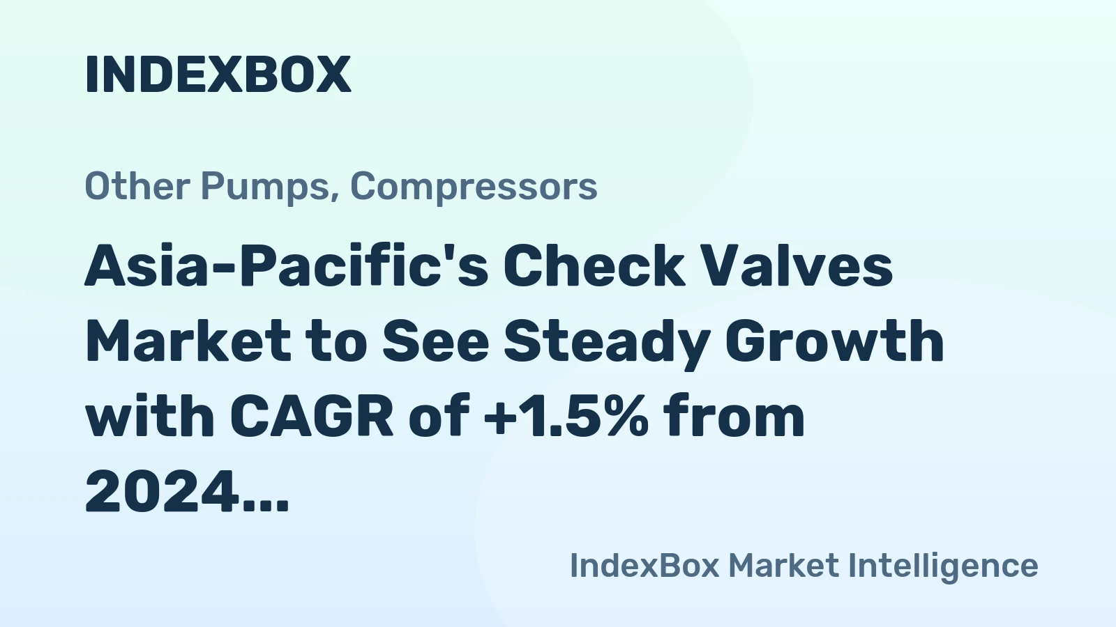 Asia-Pacific's Check Valves Market to See Steady Growth with CAGR of +1.5% from 2024 to 2035