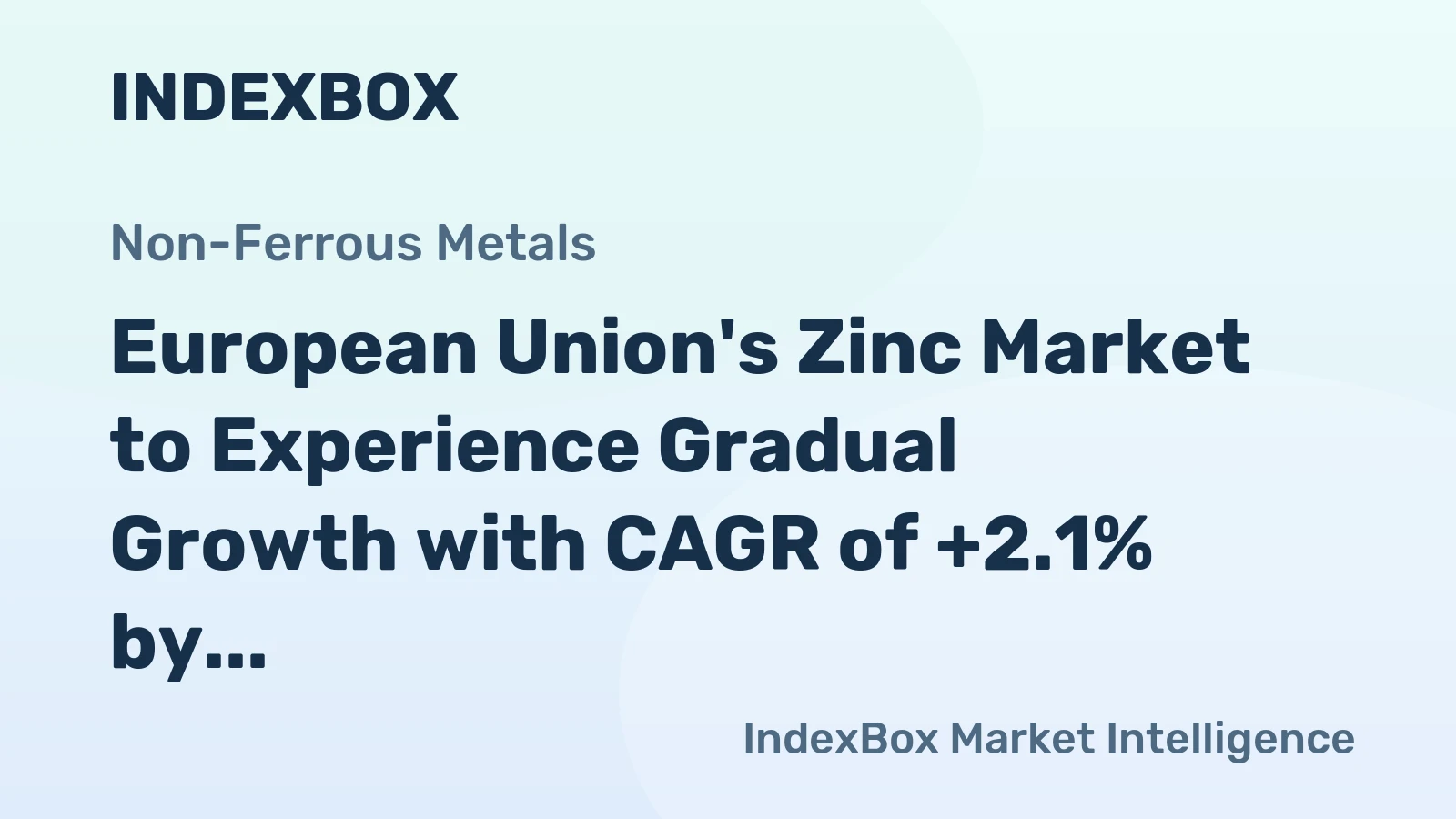 European Union's Zinc Market to Experience Gradual Growth with CAGR of +2.1% by 2035