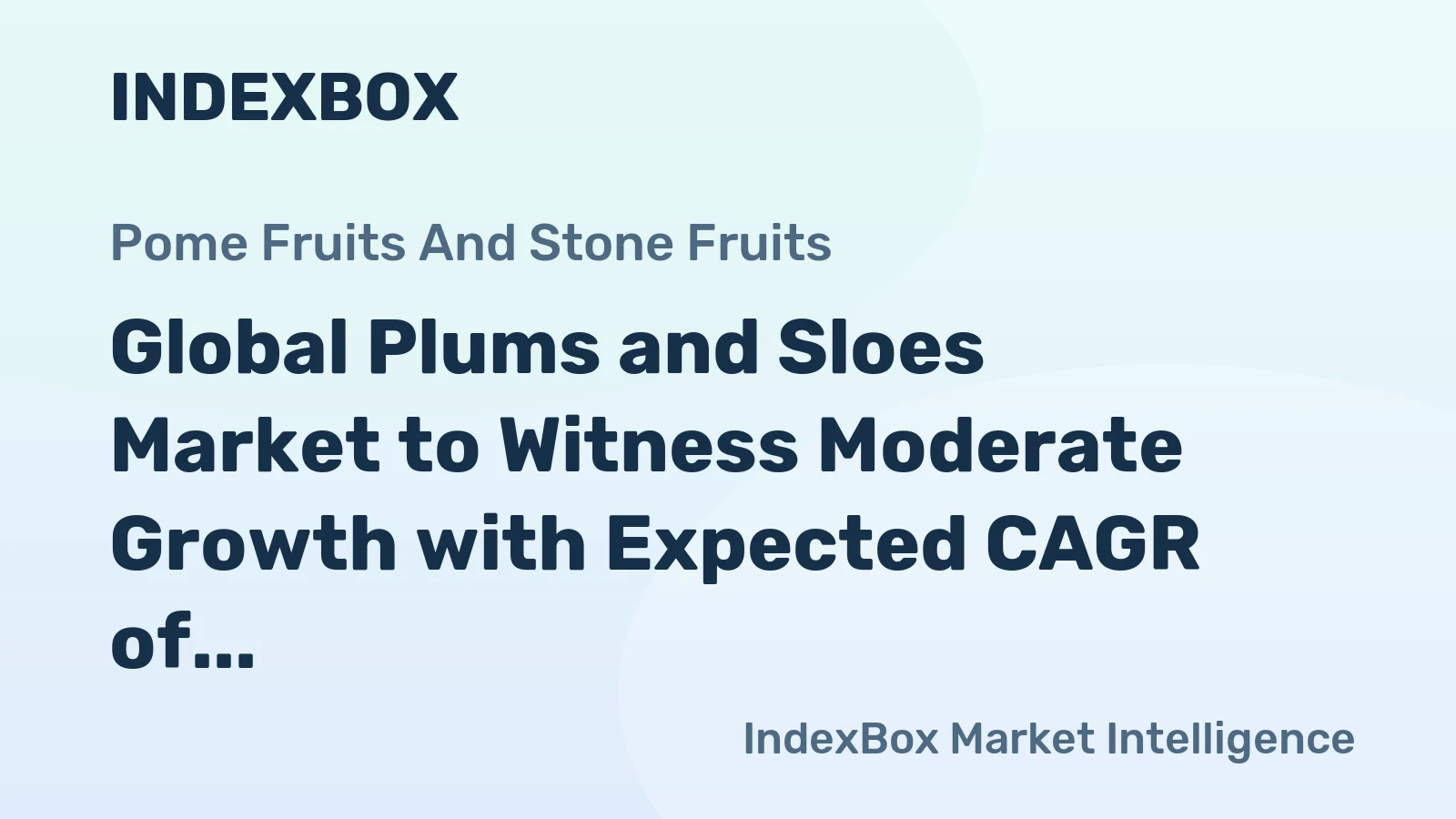 Global Plums and Sloes Market to Witness Moderate Growth with Expected CAGR of +0.5% from 2024 to 2035